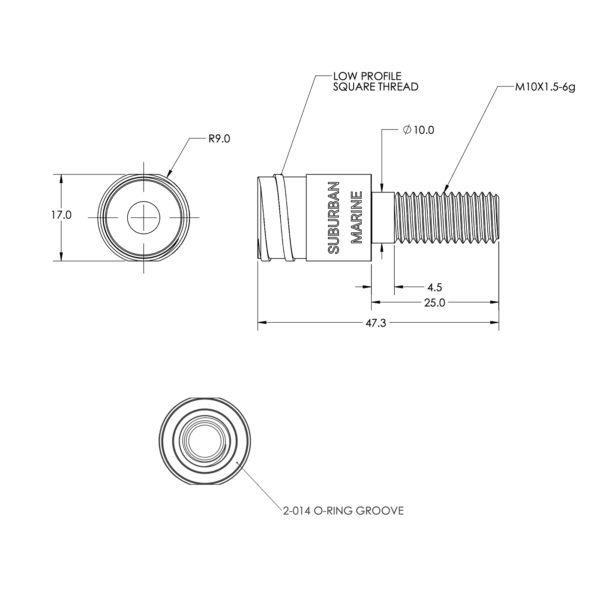 Bulkhead Backshell M10 Aluminum Low Profile – Suburban Marine | Your ...