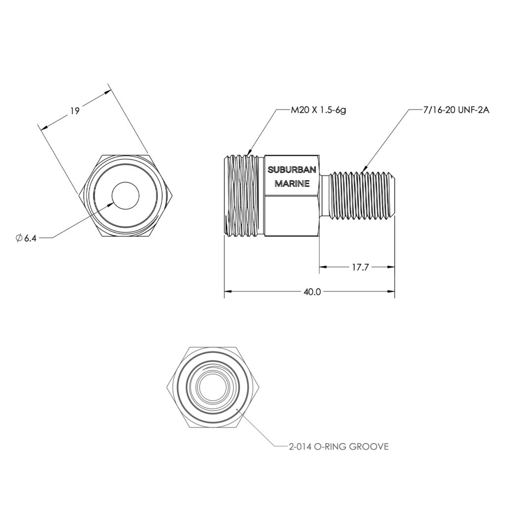 Bulkhead Backshell Aluminum – Suburban Marine | Your Under Water Connector
