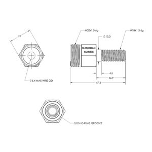 Bulkhead Backshell M10 Stainless Steel – Suburban Marine | Your Under ...