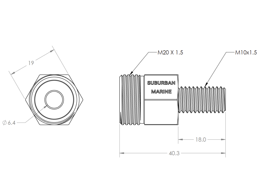 Bulkhead Backshell Titanium – Suburban Marine | Your Under Water Connector